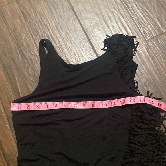 JAYGODFREY | Dresses | Jay Godfrey Fringe Black Sleeveless Dress With ...